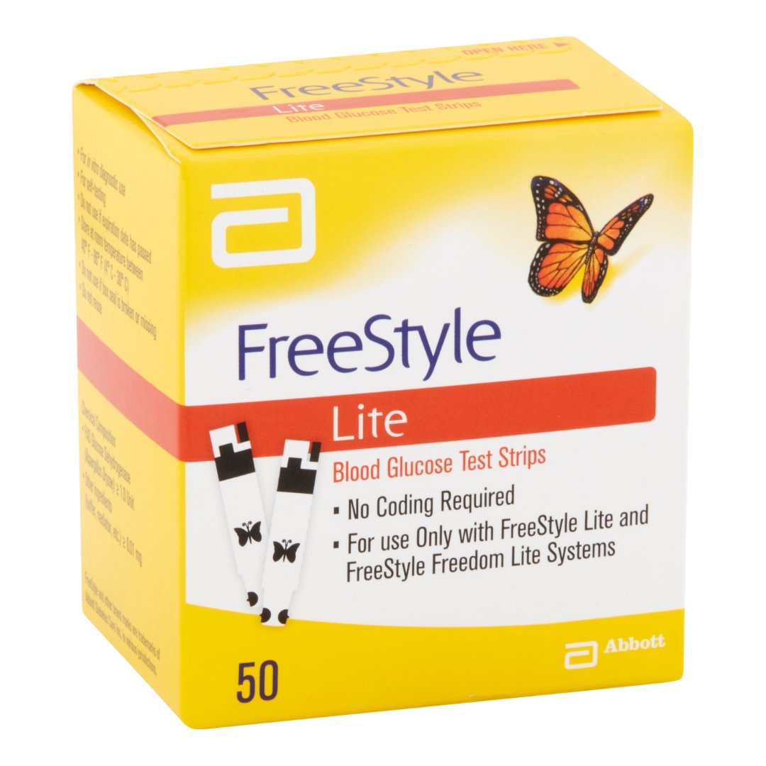 FreeStyle Lite 50 Test Strips – Accurate, No Coding, Sealed ...
